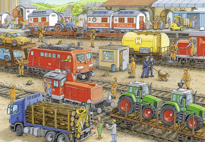 Ravensburger (09191) - "Busy Train Station" - 24 pieces puzzle