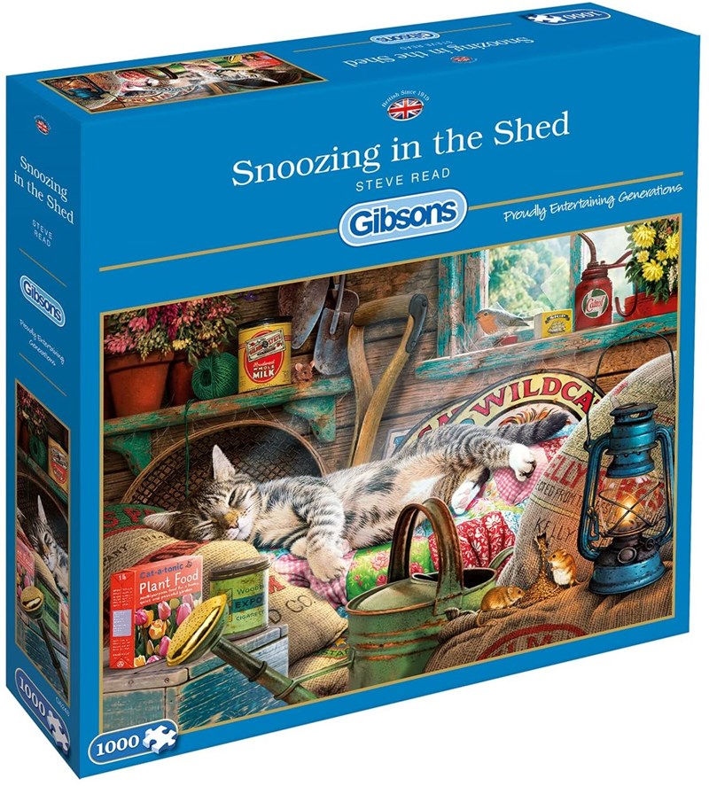Gibsons (G6248) - Steve Read: "Snoozing in The Shed" - 1000 pieces puzzle